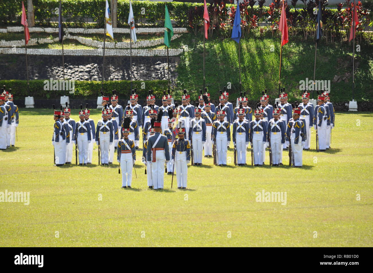 Cadets of the Philippine Military Academy (PMA) performing silent drill ...