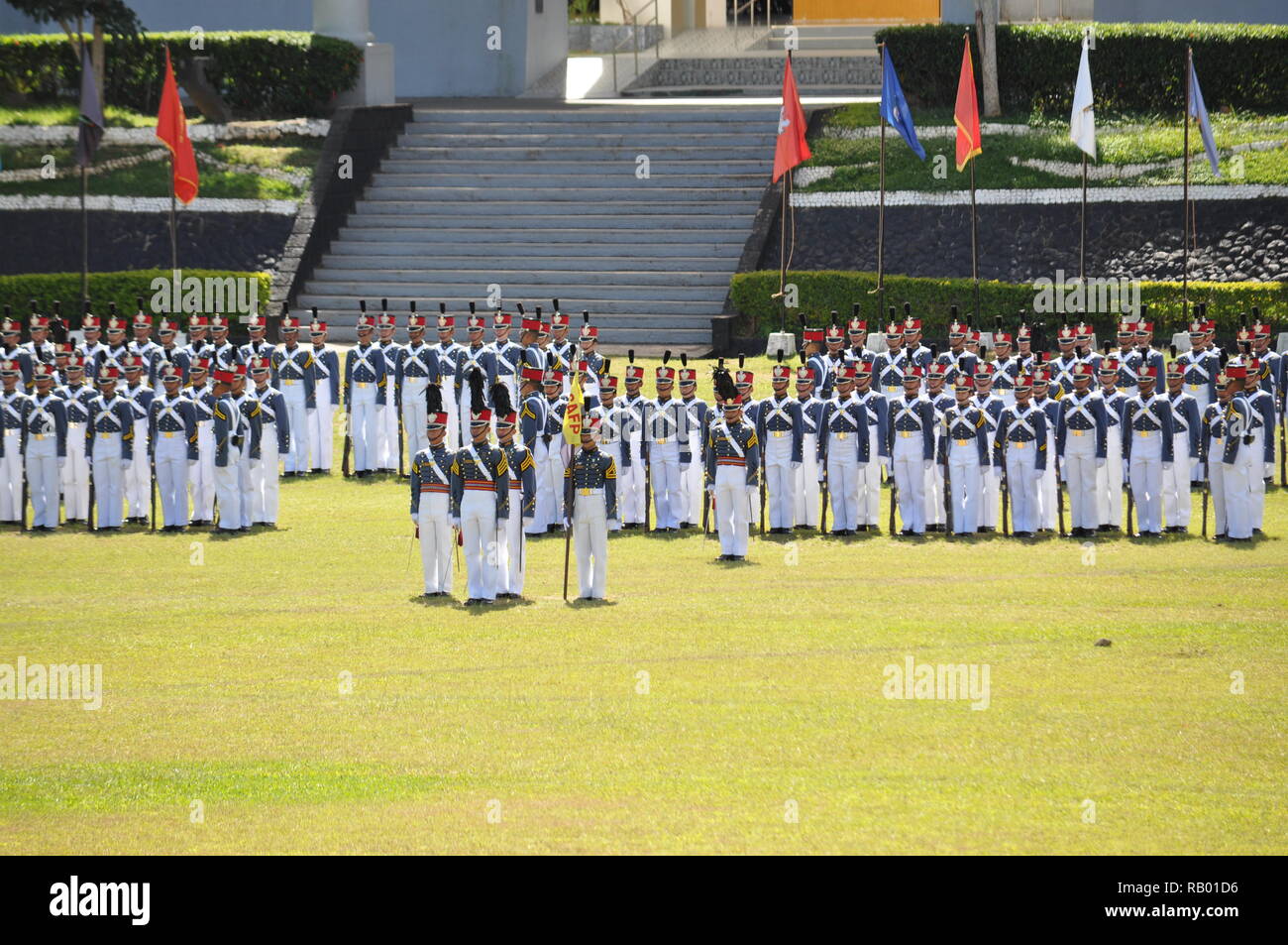 Cadets of the Philippine Military Academy (PMA) performing silent drill ...