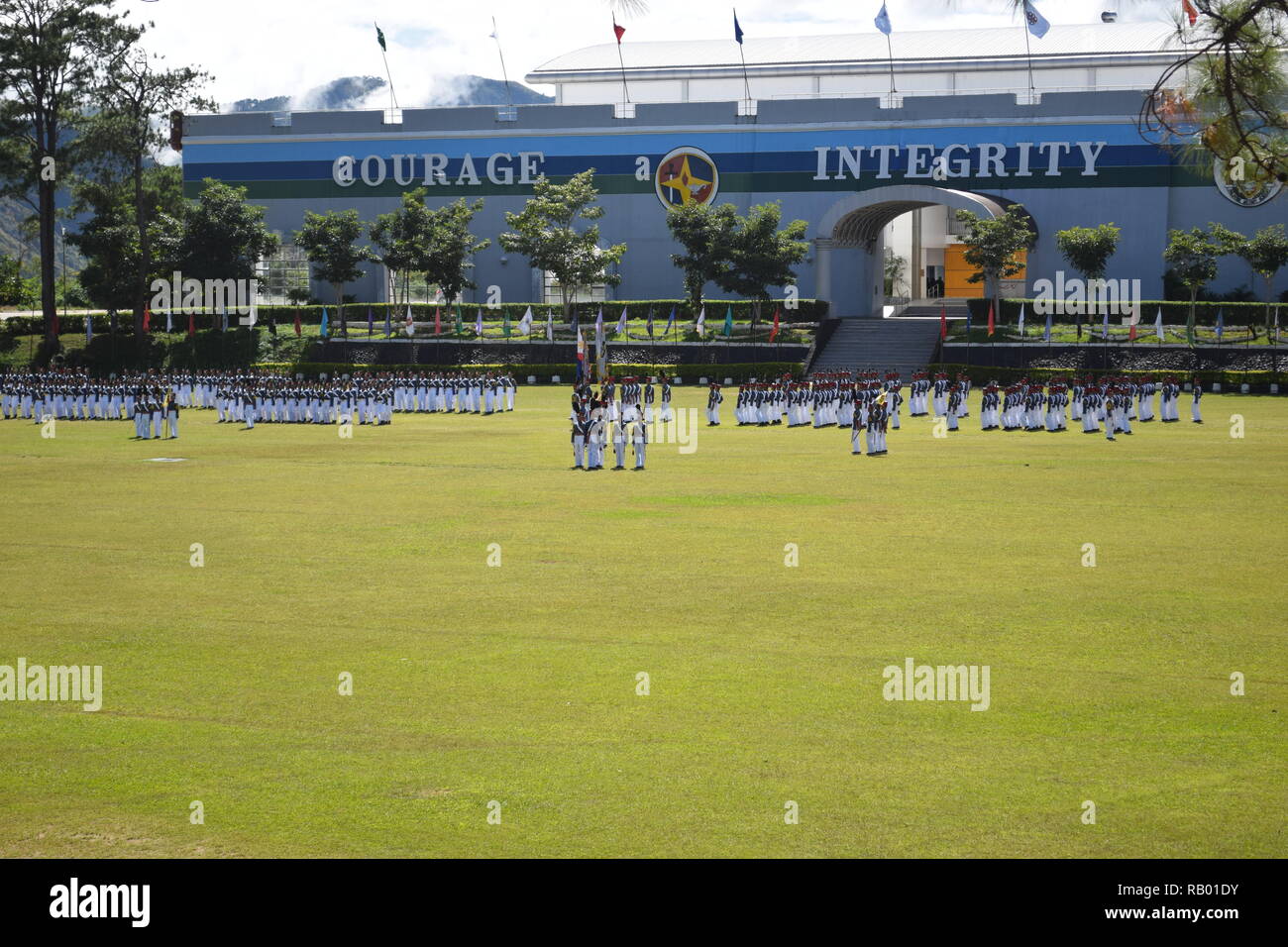 Cadets of the Philippine Military Academy (PMA) performing silent drill ...