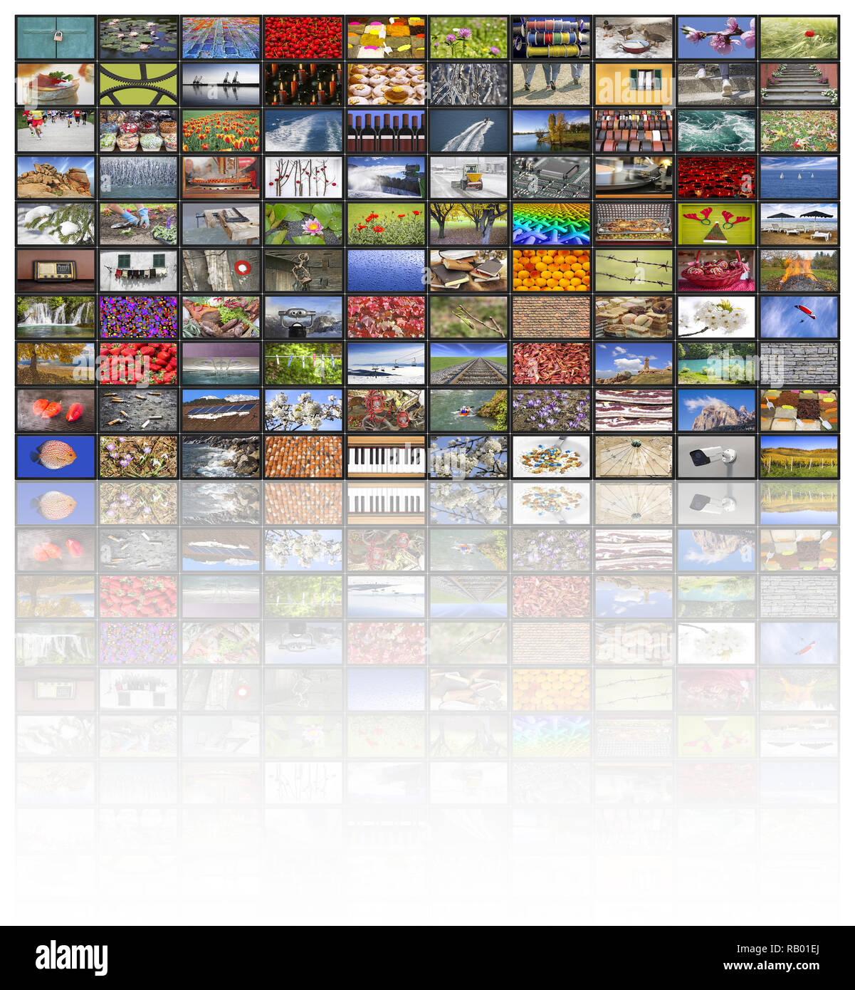 Big multimedia video and image walls Stock Photo - Alamy