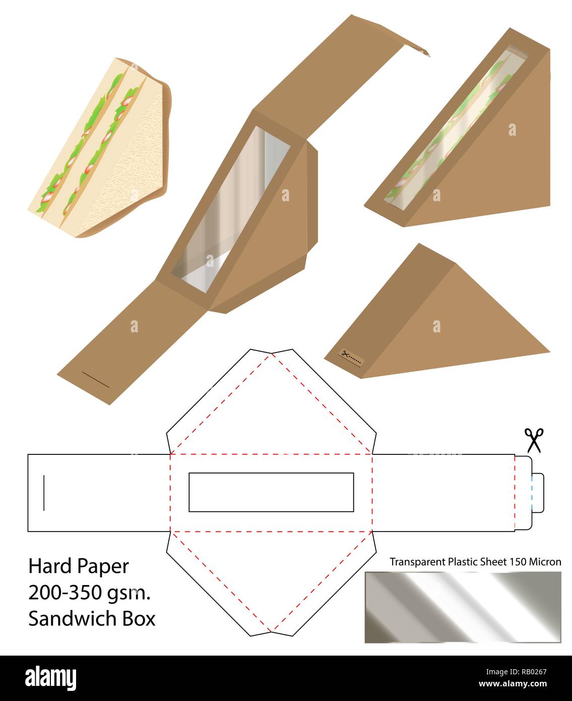 Box packaging die cut template design. 3d mock-up Stock Vector Image ...