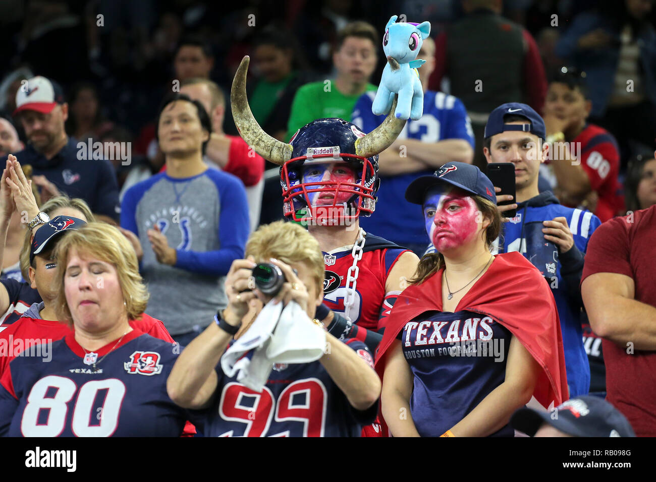 Houston, TX, USA. 5th Jan, 2019. Houston Texans fans in the fourth ...