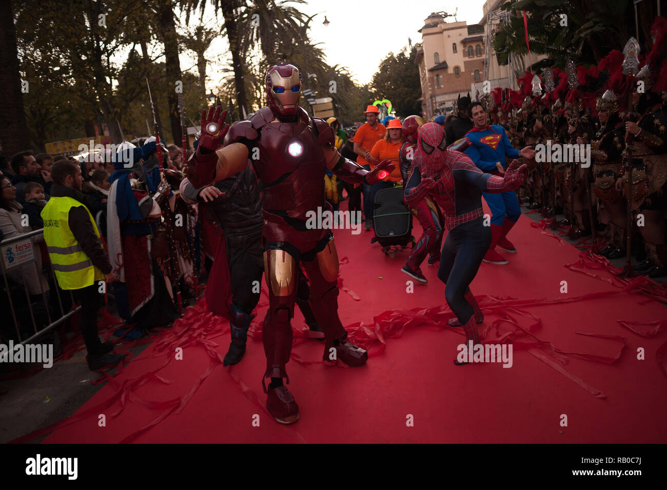 Malaga, Spain. 5th Jan 2019. Participants seen dressed like Marvel ...