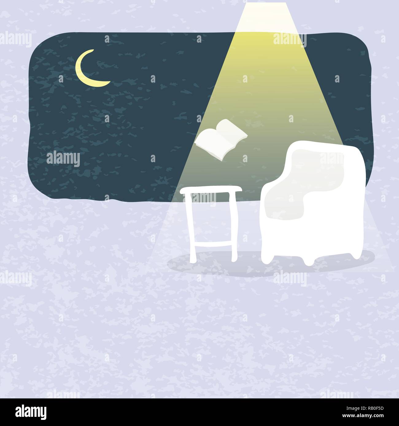 Hand drawn of Coach and moon with little bit light of the lamp interior ...