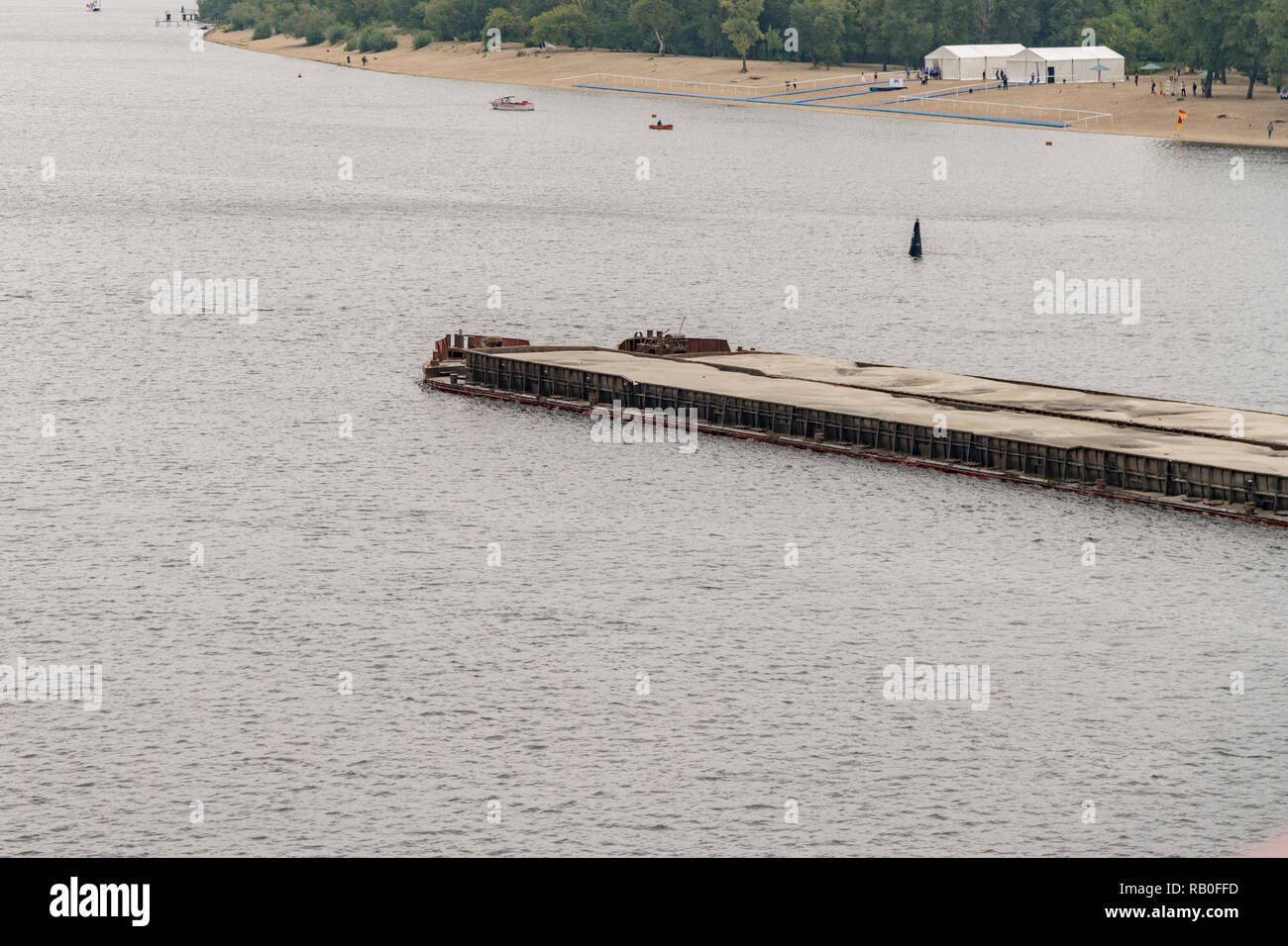 Two barges float on the river Stock Photo - Alamy