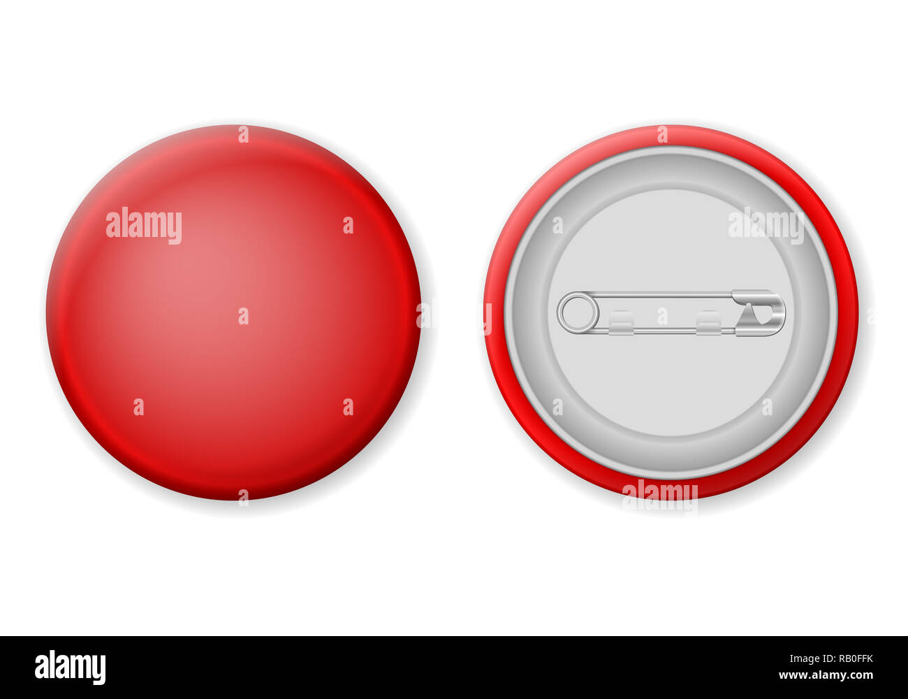 Badge pin on a white background. Vector illustration Stock Photo - Alamy