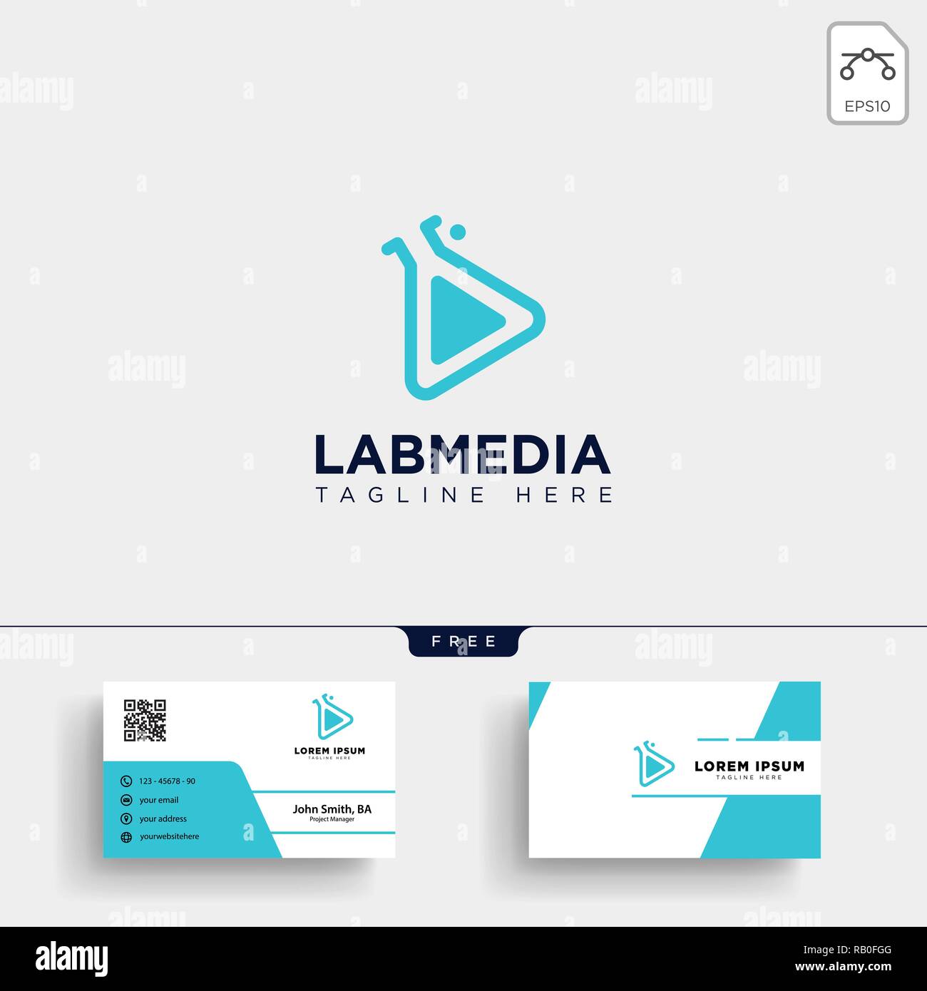 Laboratory logo template vector illustration and business card - vector ...