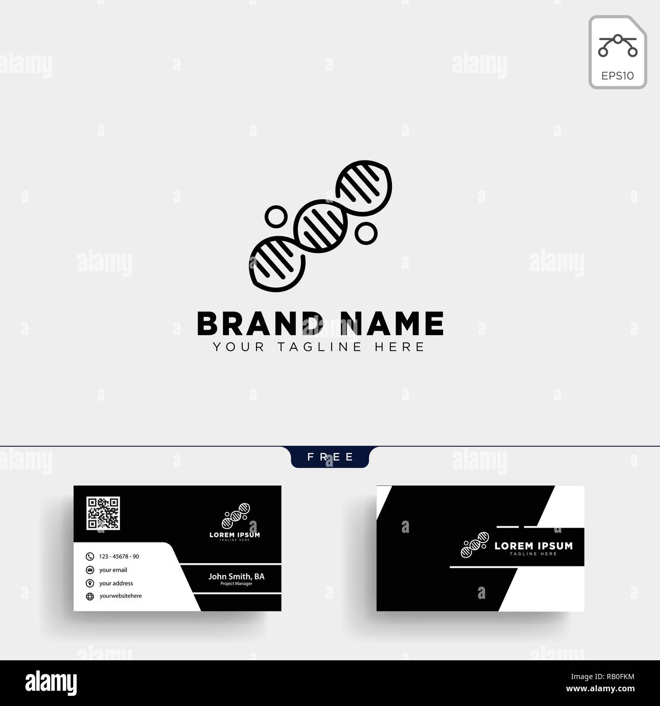 molecular Dna logo template vector illustration and business card ...