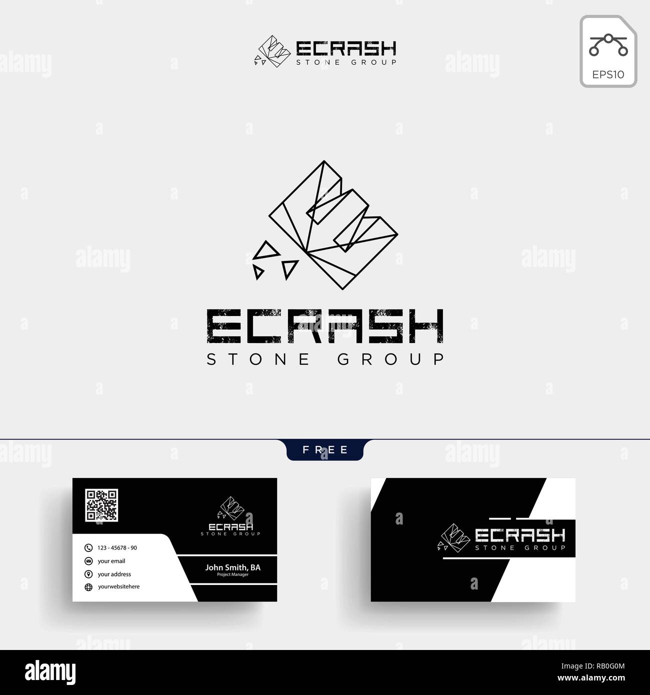 minimal E initial logo template vector illustration and stationery ...