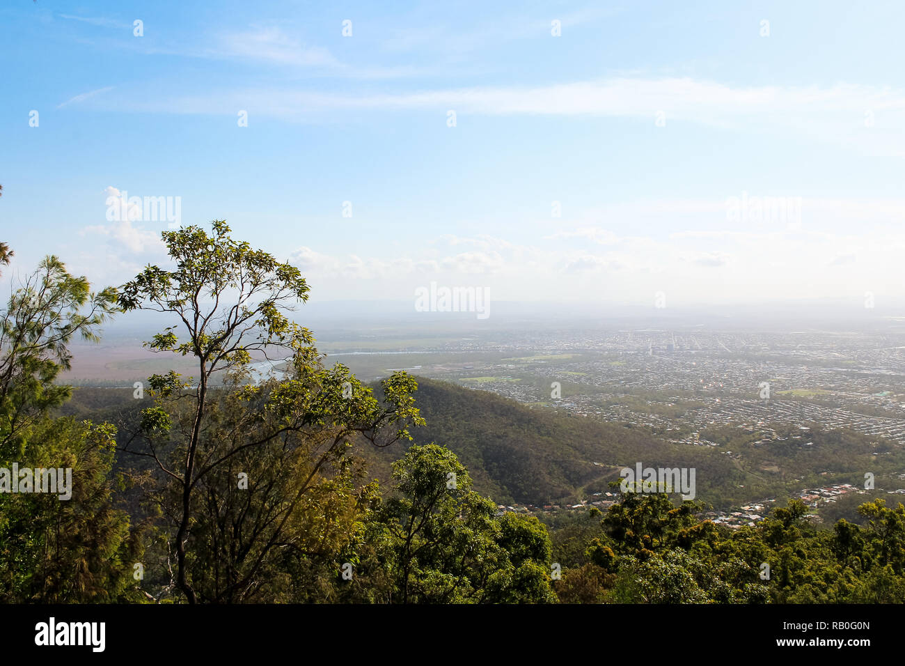 View onto Rockhampton as seen from Fraser Park Lookout on Mount Archer ...