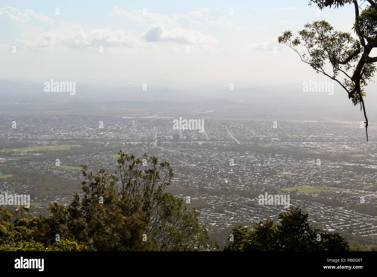 View onto Rockhampton as seen from Fraser Park Lookout on Mount Archer ...