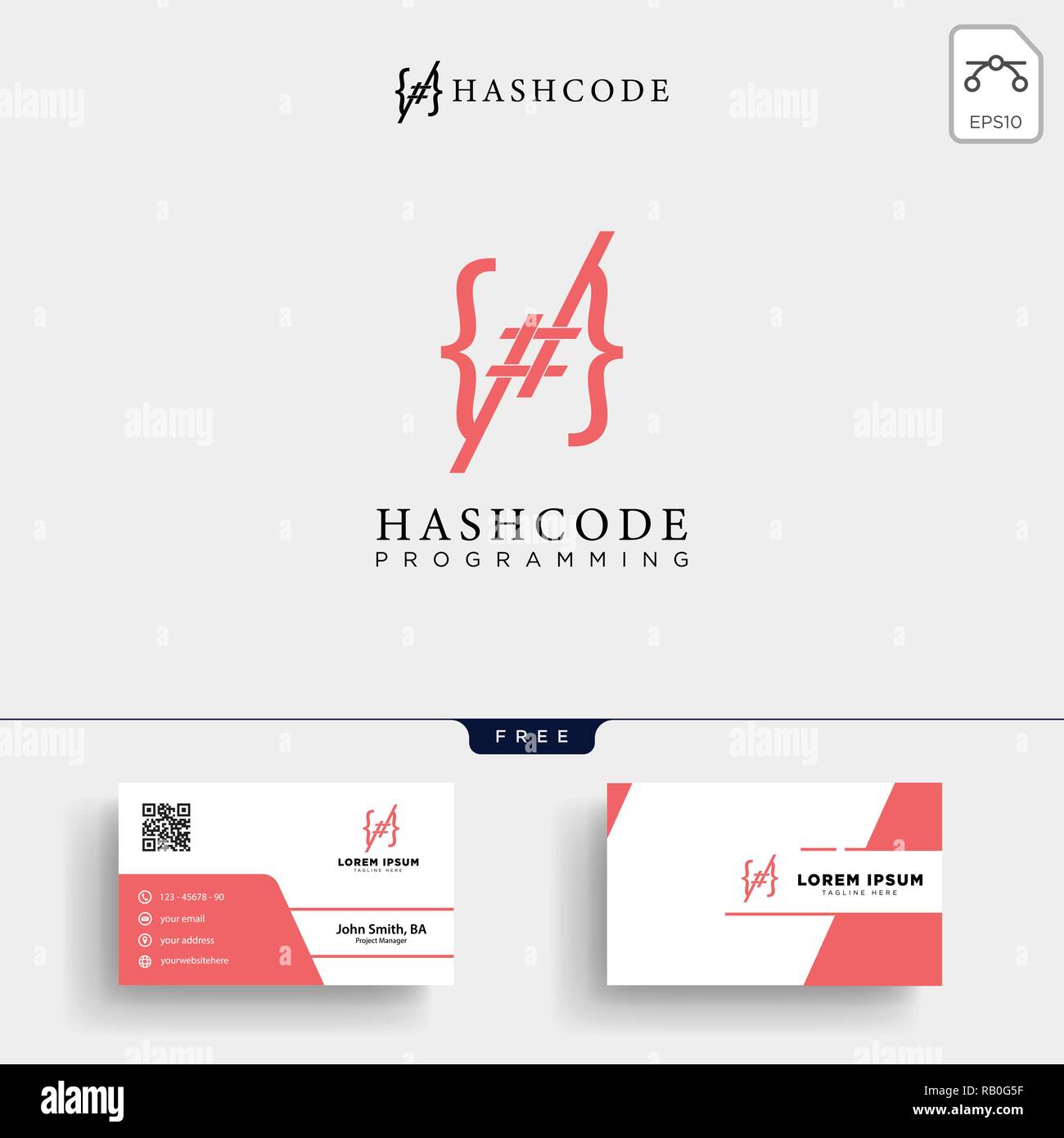 hashtag and programming code logo template vector illustration and ...