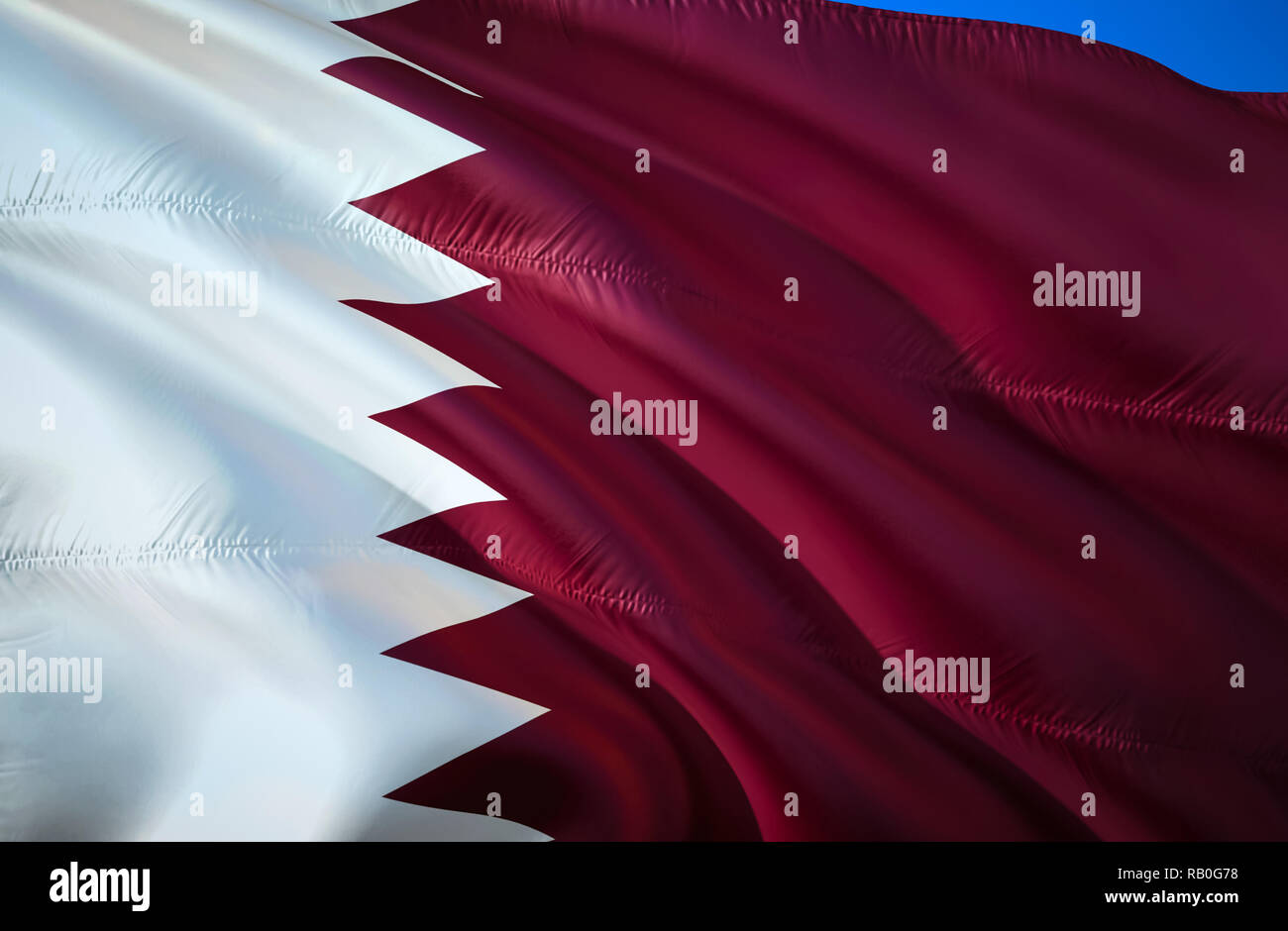 Quatar flag. 3D Waving flag design. The national symbol of Quatar, 3D ...