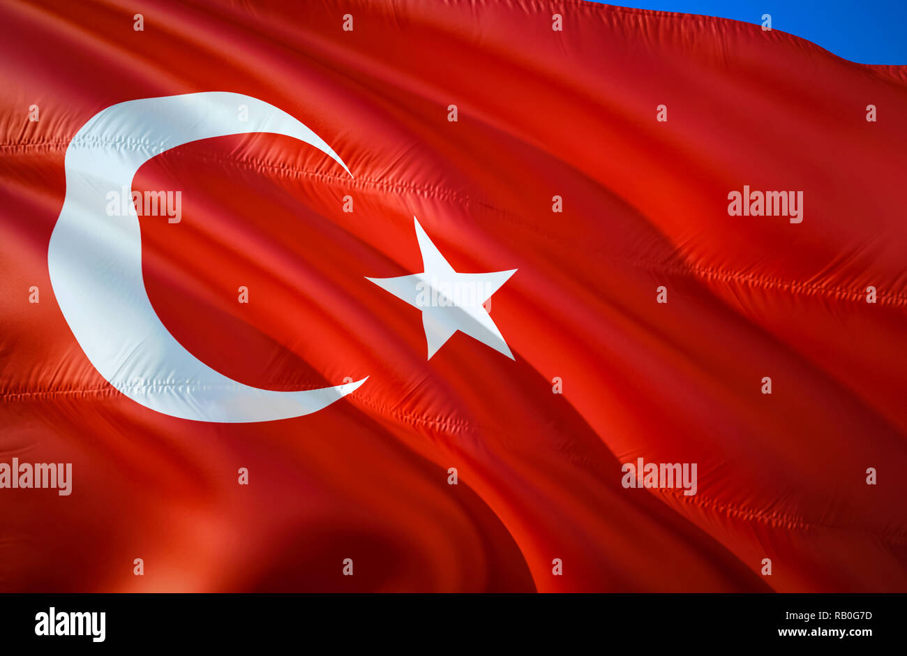 Turkey flag. 3D Waving flag design. The national symbol of Turkey, 3D ...