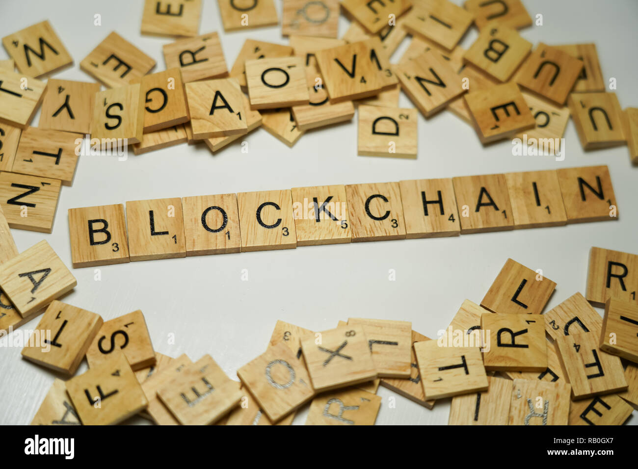 blockchain letters concept Stock Photo - Alamy