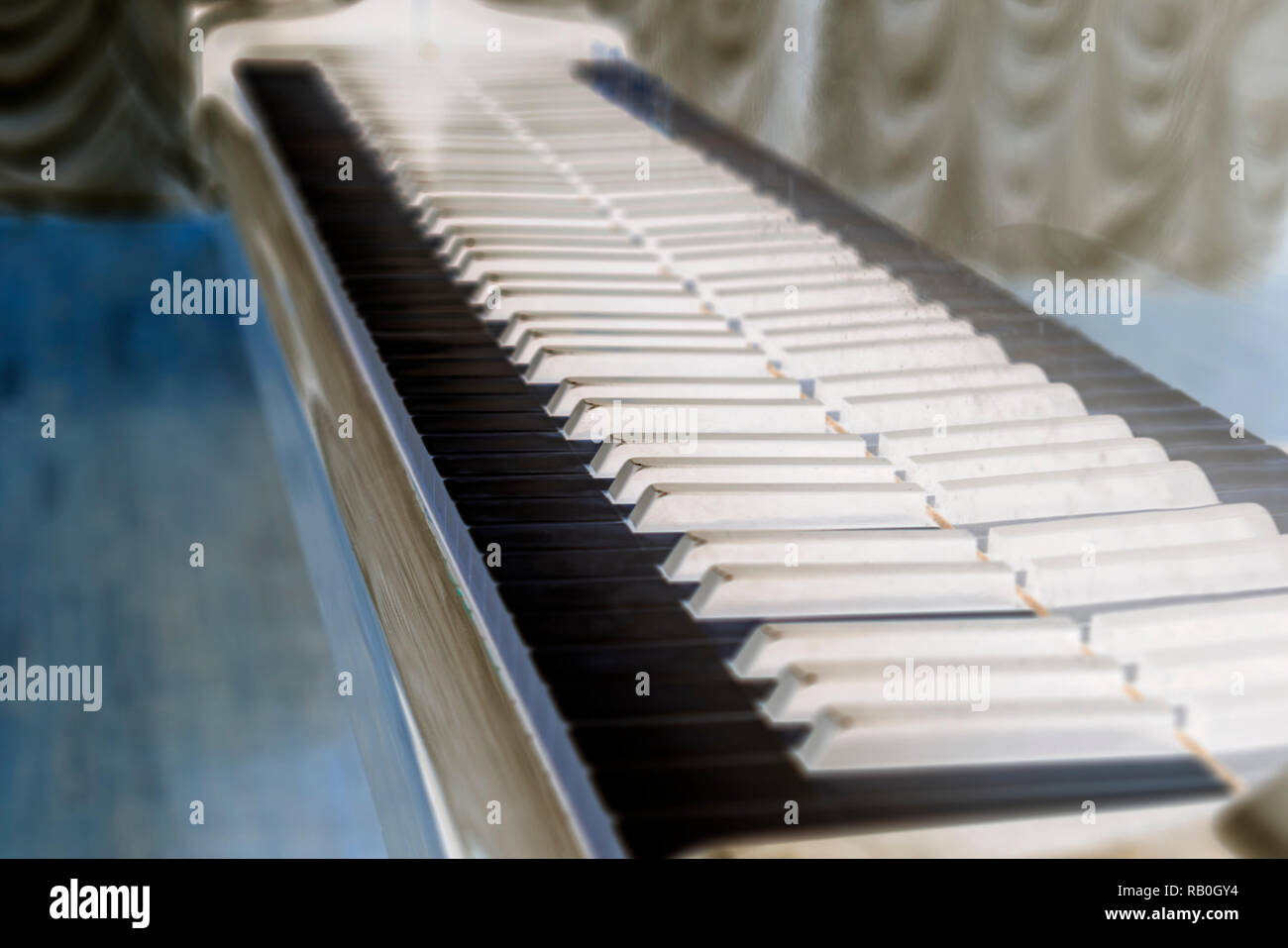 piano keys. close-up. Close up of ivory antique piano keys. toned Stock ...
