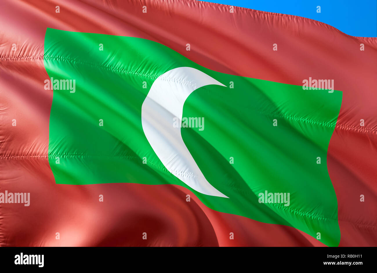 Maldives flag. 3D Waving flag design. The national symbol of Maldives ...