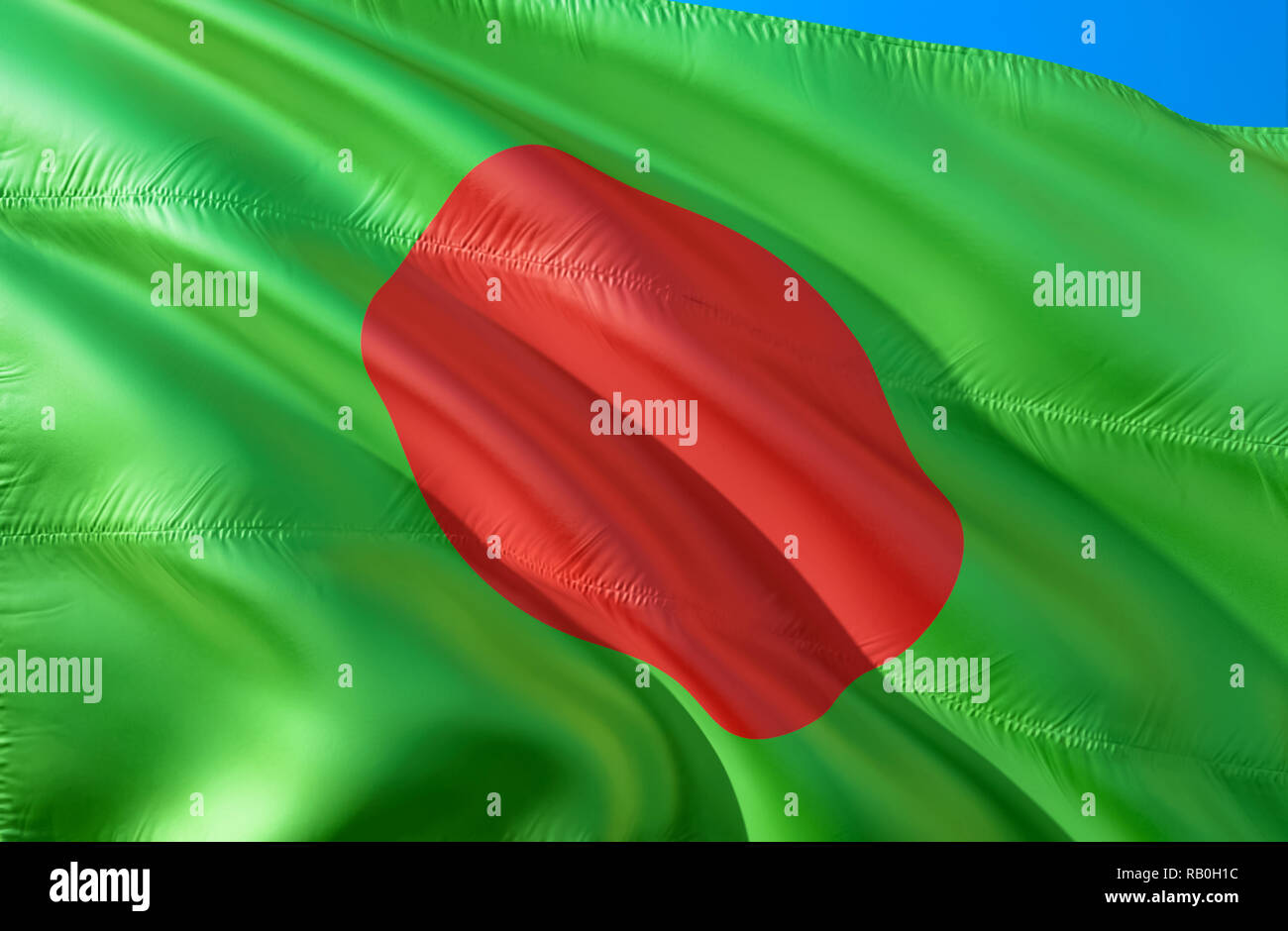 Bangladeshi flag. 3D Waving flag design. The national symbol of ...