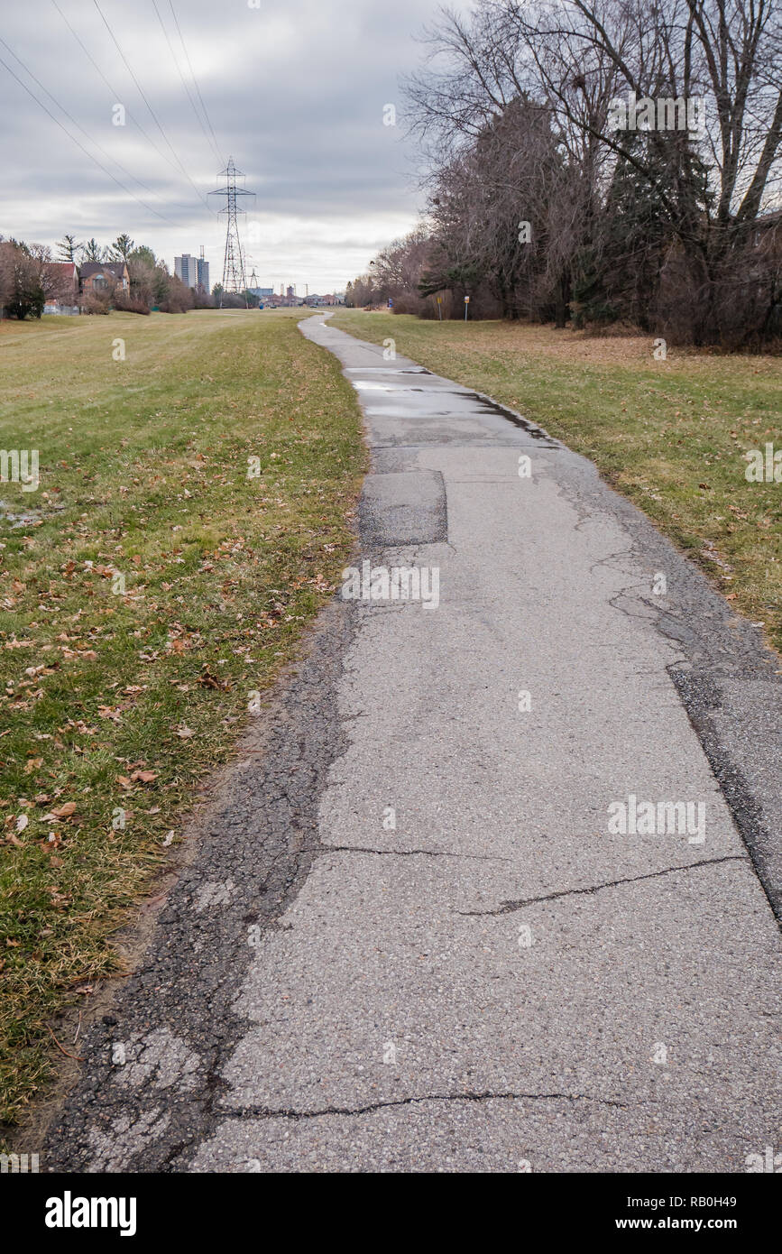 long paved walking pathway with grasses on each side Stock Photo - Alamy