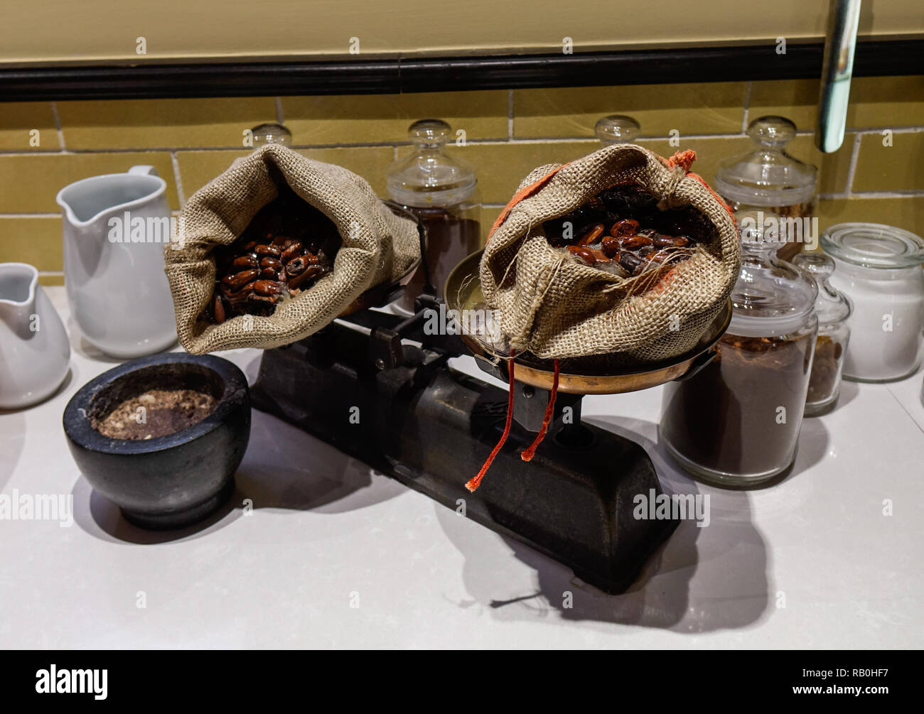 Raw material for chocolate productions at the kitchen Stock Photo - Alamy