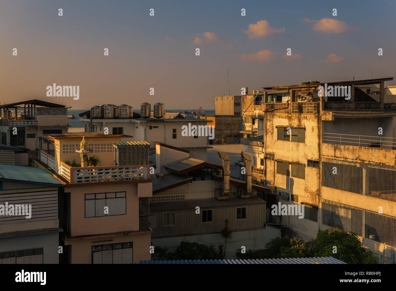 Early evening view roofs hi-res stock photography and images - Alamy