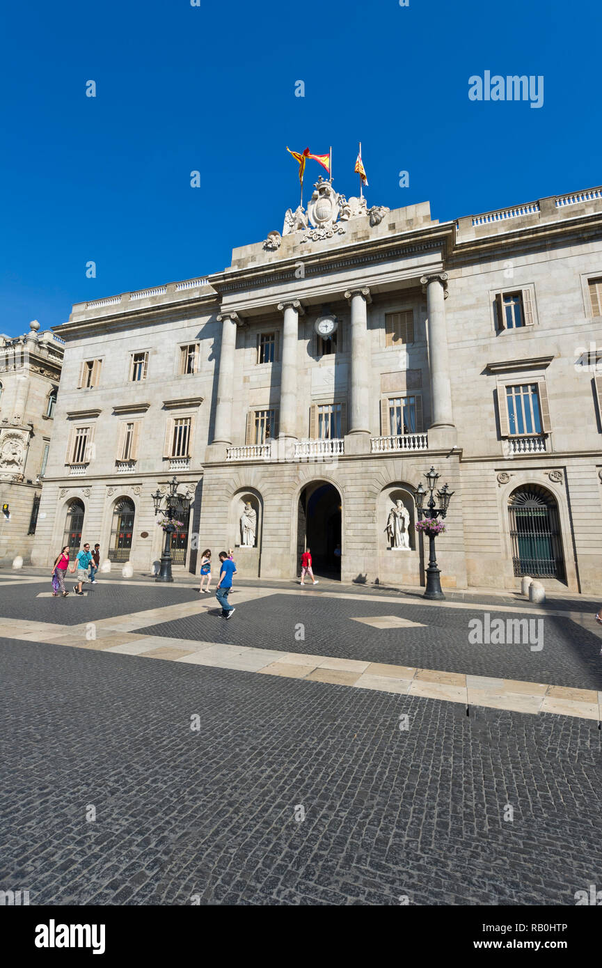 The exterior of the City Hall building, Barcelona, Spain Stock Photo ...