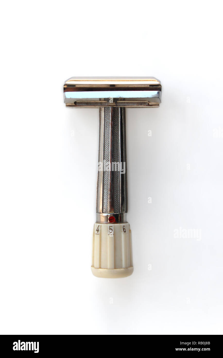 Vintage razor shaver Apollo mikron, isolated on a white background ...