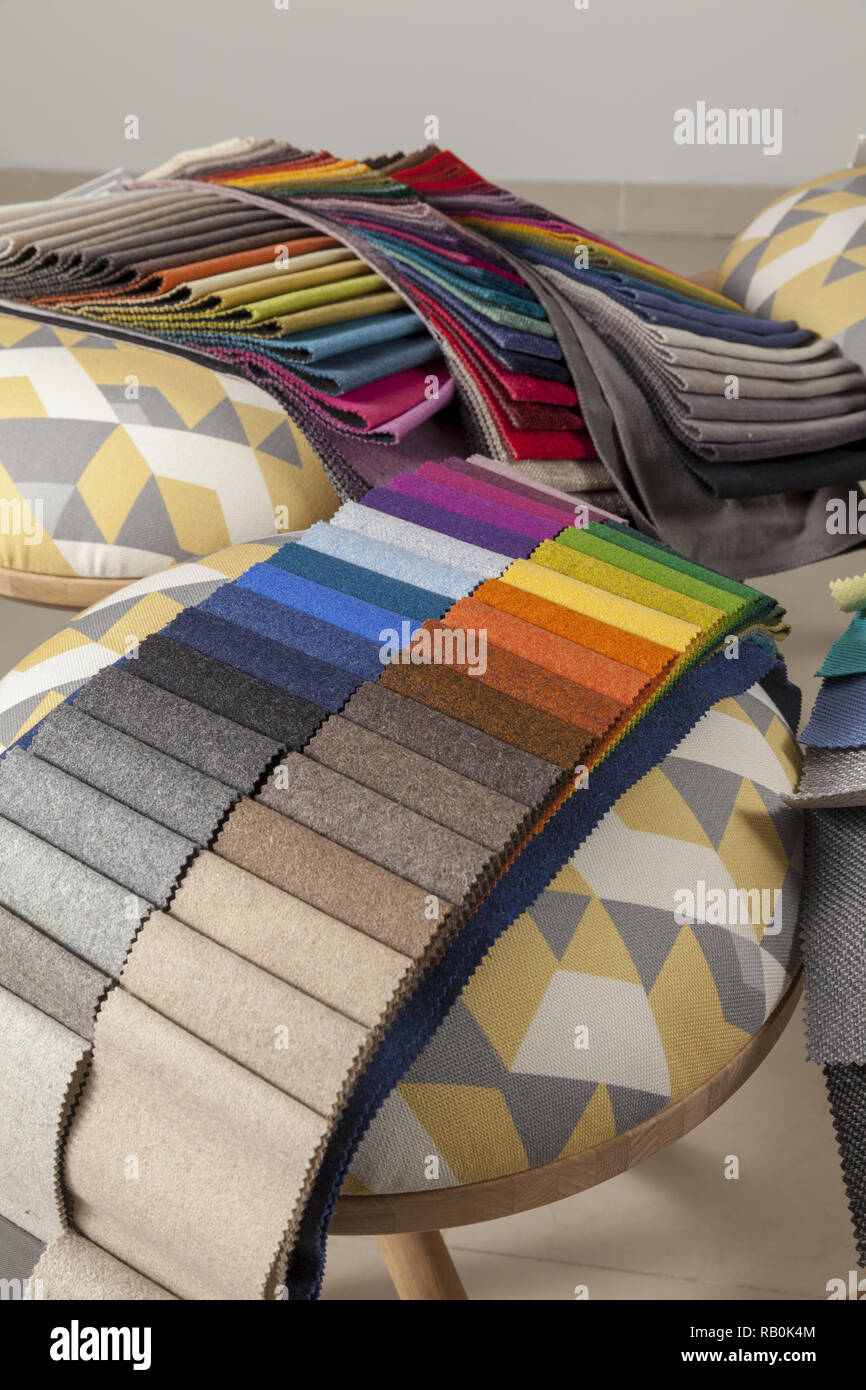 samples of textiles for upholstery furniture, close up Stock Photo - Alamy