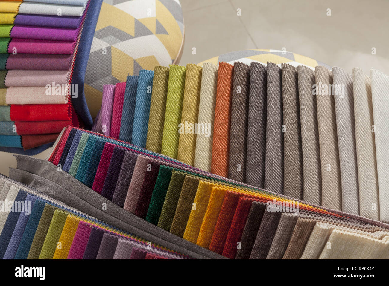 Upholstery fabric swatches hi-res stock photography and images - Alamy