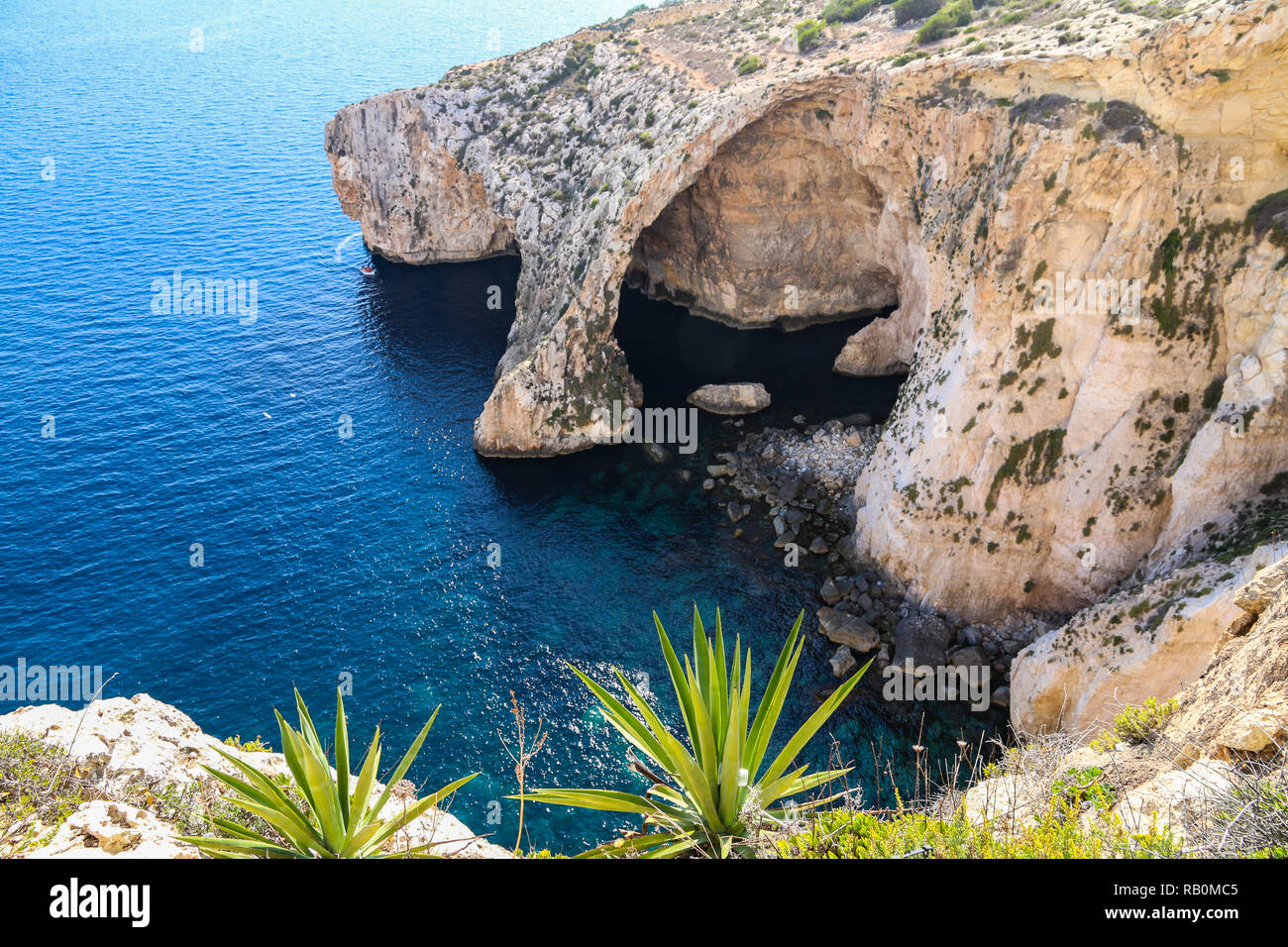 Landscape around the Blue Grotto, Malta, Mediterranean Sea, Europe ...