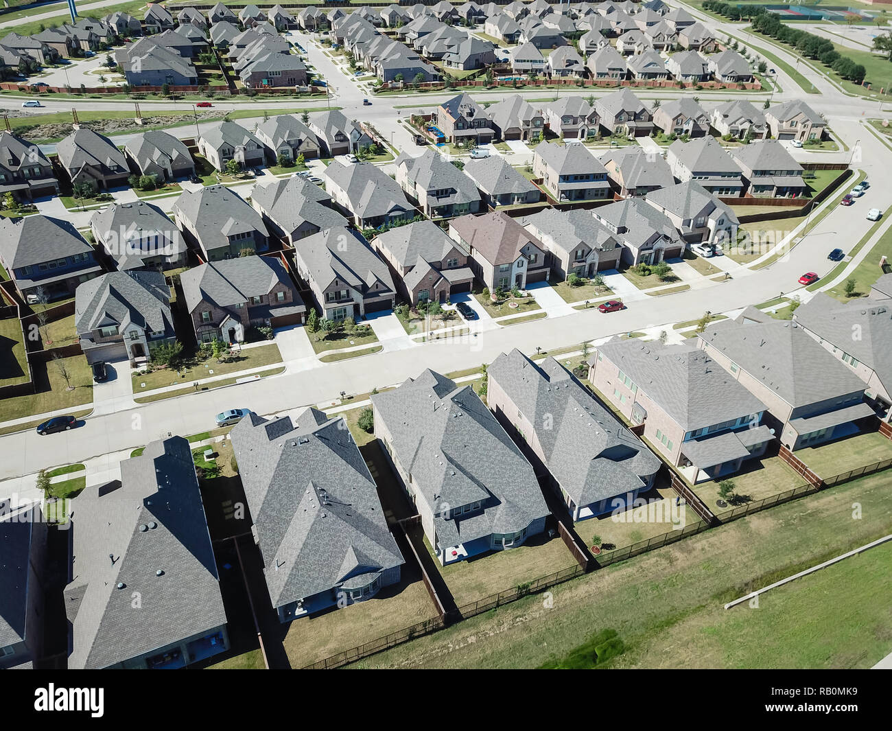 Top view new development neighborhood near Dallas, Texas Stock Photo ...