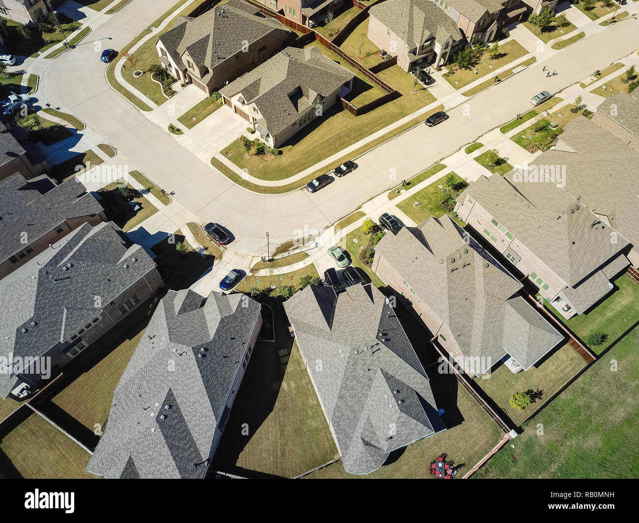 Top view new development neighborhood near Dallas, Texas Stock Photo ...