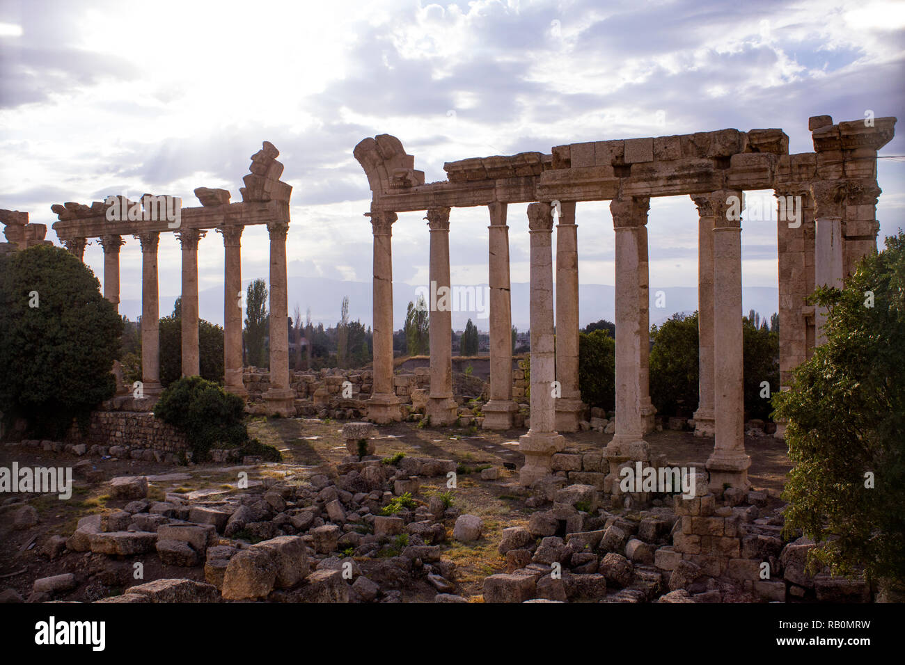 Roman ruins of ancient Heliopolis temple complex. Baalbek, Bekaa Valley ...