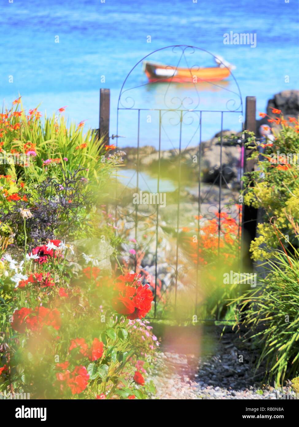 Colorful path to a sea bath Stock Photo - Alamy