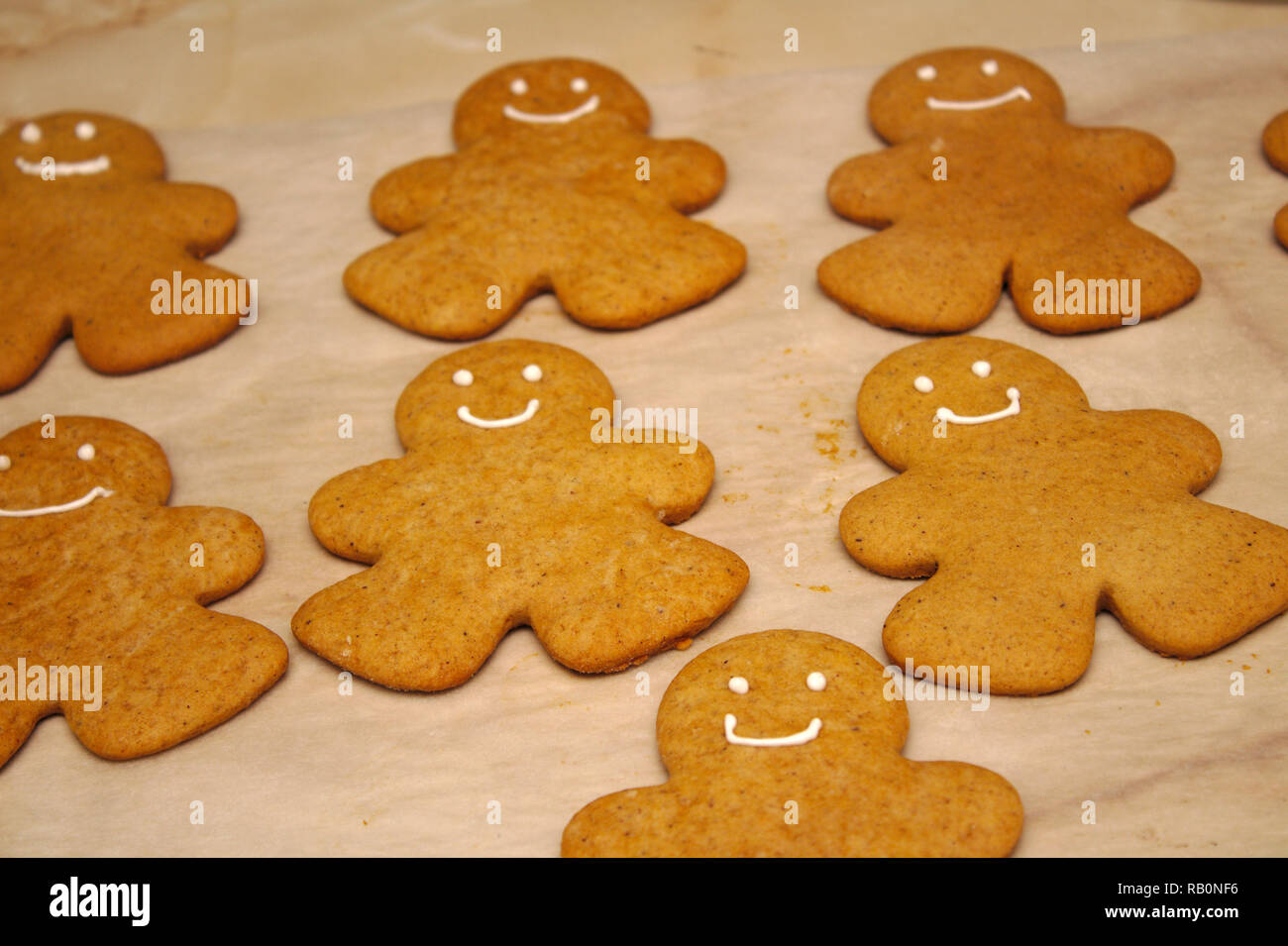 Christmas gingerbread man making process Stock Photo - Alamy