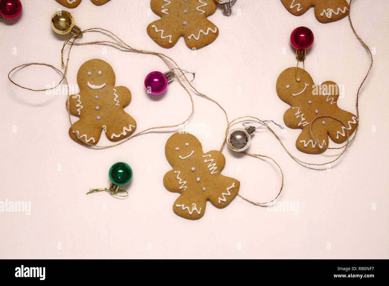 Christmas gingerbread man making process Stock Photo - Alamy