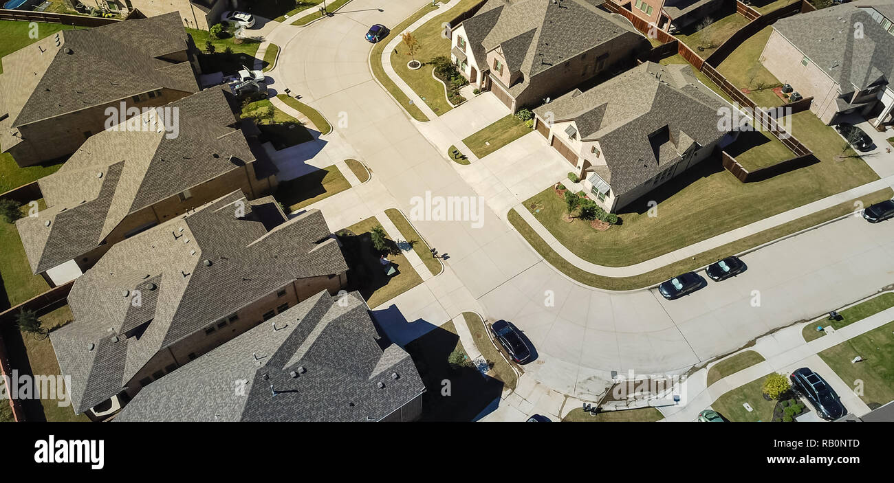 Panoramic top view new development neighborhood near Dallas, Tex Stock ...