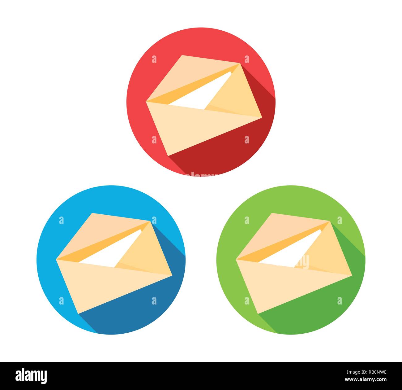 Post letter vector icon set. Symbol set isolated white. Flat design ...