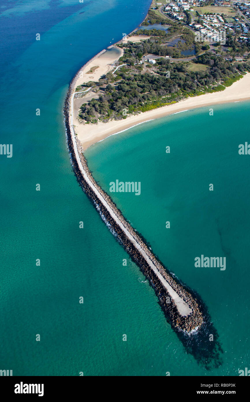 Swansea Channel aerial view. At the mouth of Lake Macquarie this area ...