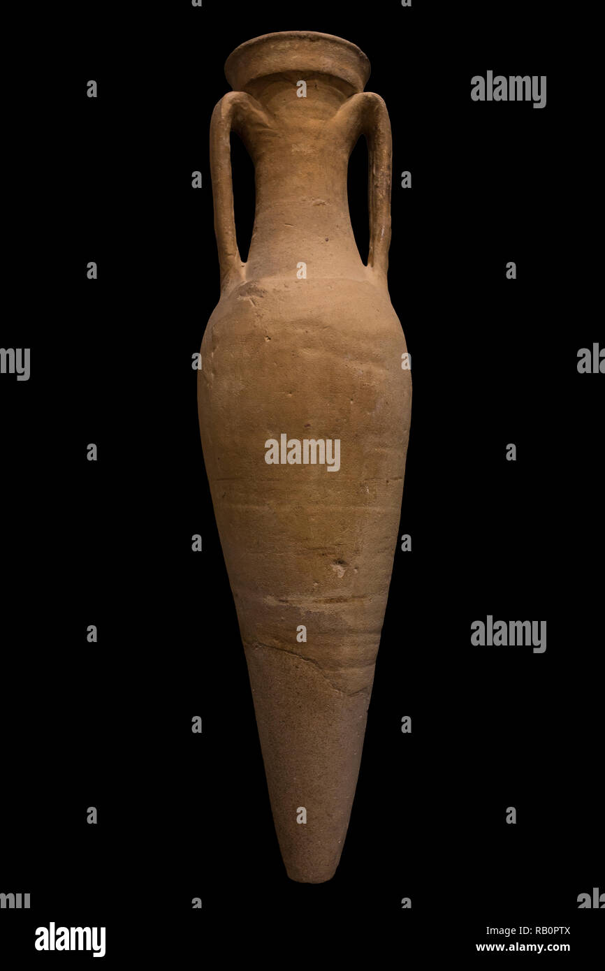 Cordoba, Spain - December 7th, 2018: Roman amphora for wine, one of the ...