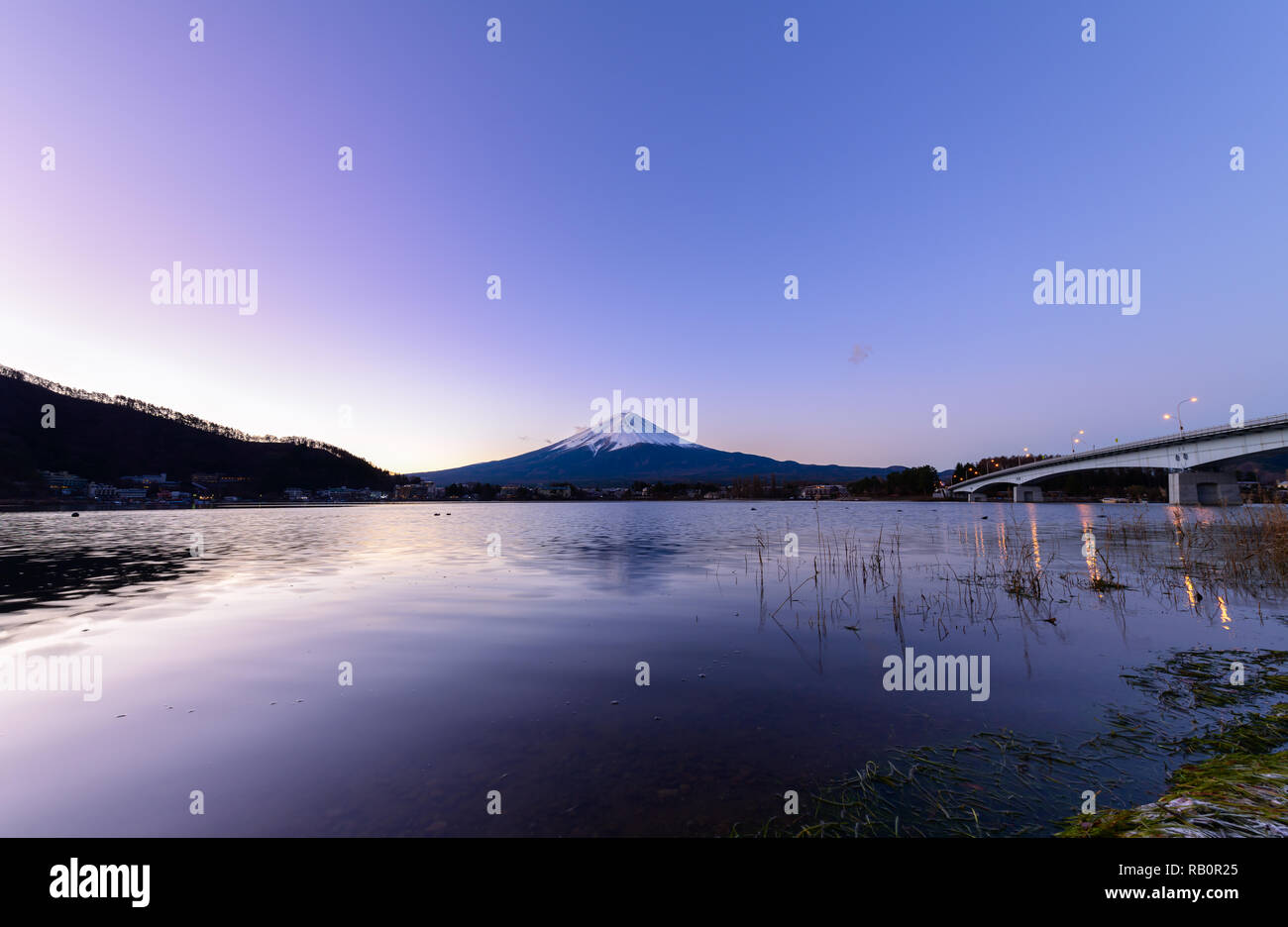Landscape of Fuji Mountain at Lake Kawaguchiko. Iconic and Symbolic Mountain of Japan. Scenic ...
