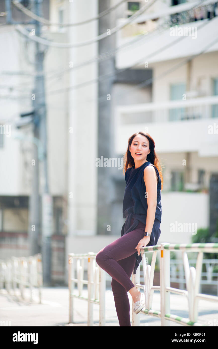 Cute asian woman poses portrait hi-res stock photography and images - Alamy