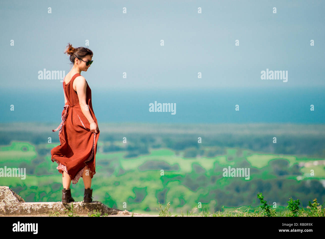 Japanese girl poses for picture in Gold Coast, Australia. Gold Coast is ...
