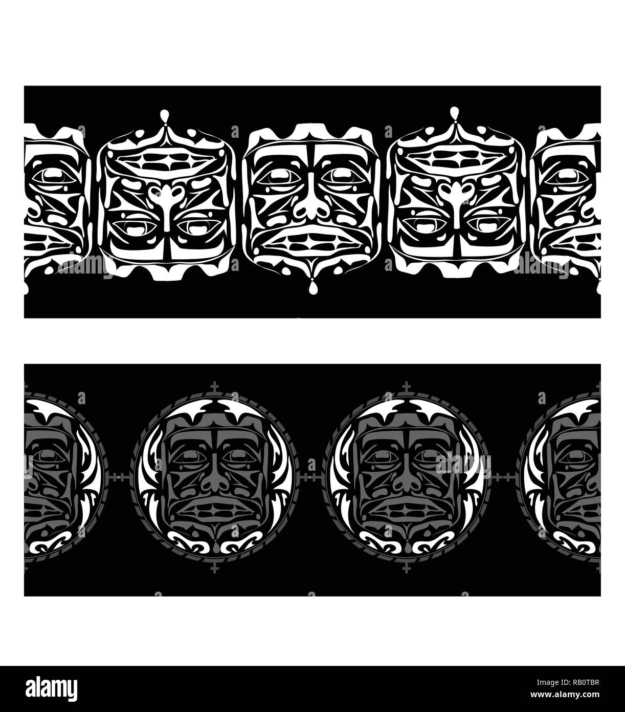 Vector illustration abstract native north american seamless pattern border Stock Vector Image ...