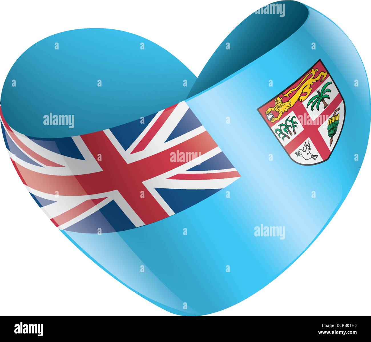 Fiji flag, vector illustration on a white background Stock Vector Image ...