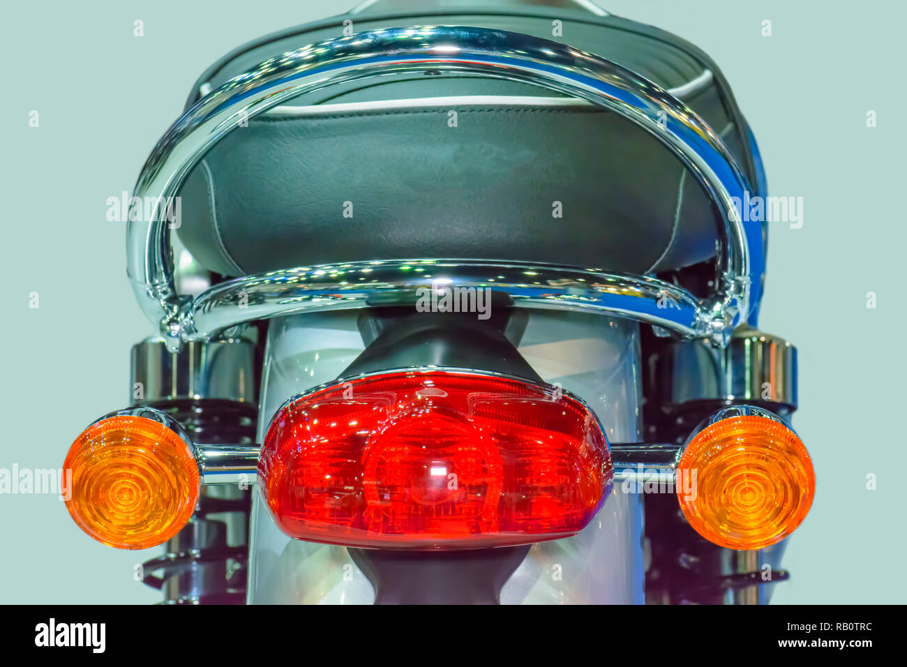 The rear lights of motorcycle its classic look Stock Photo - Alamy