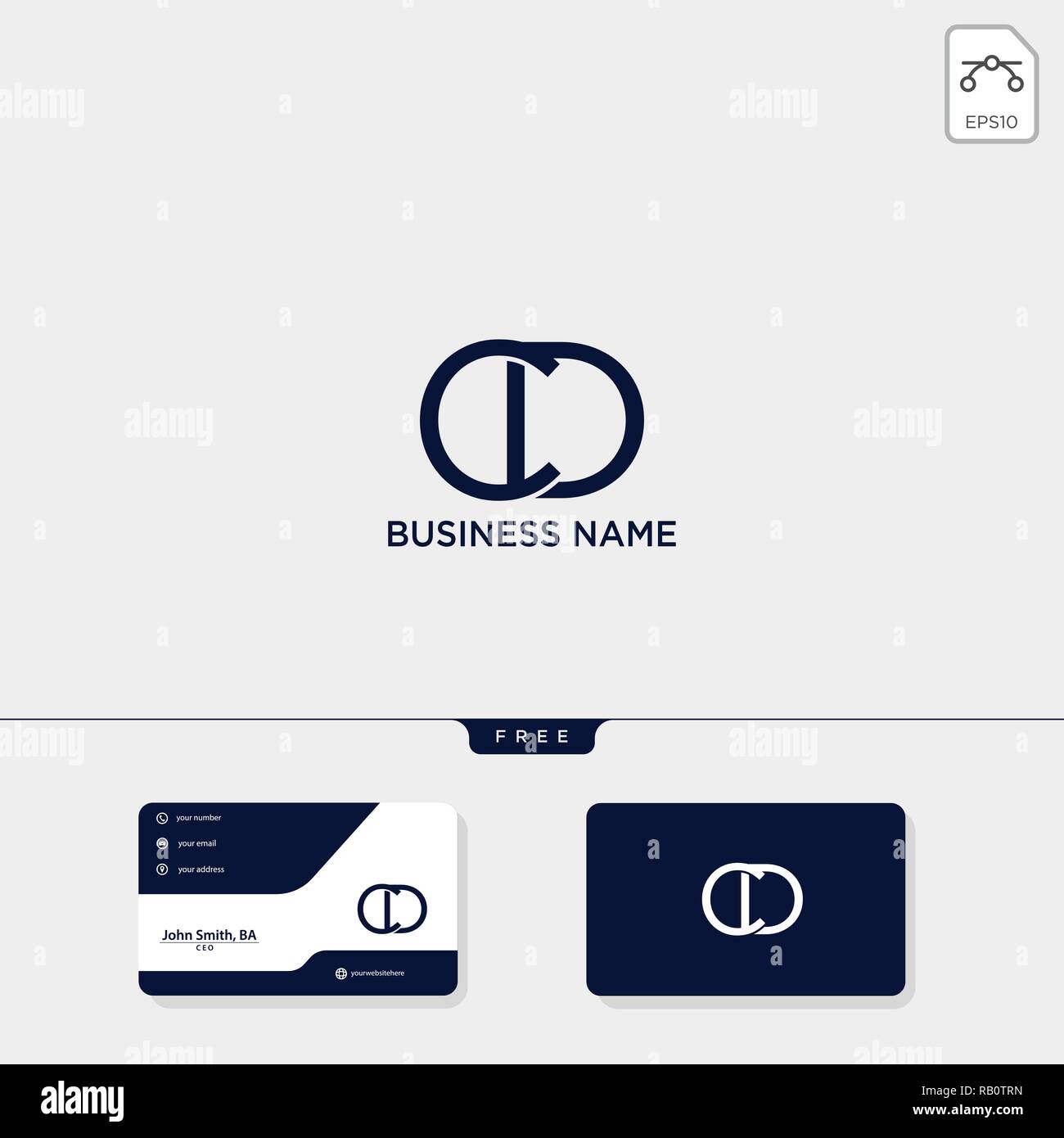 initial CD creative logo template and business card include. vector ...