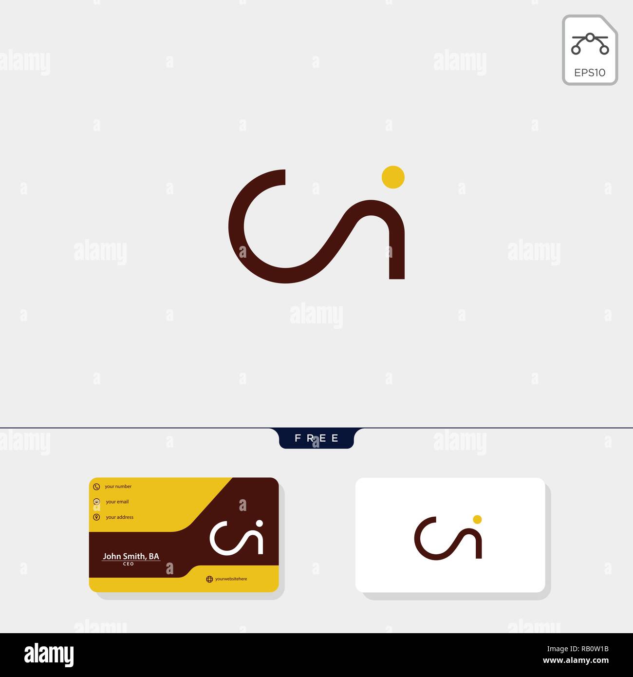 initial ci,ic creative logo template and business card design template ...