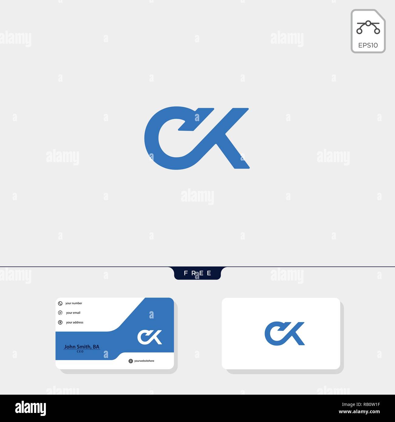 Premium initial Ck, KC, C, or K creative logo template and business ...