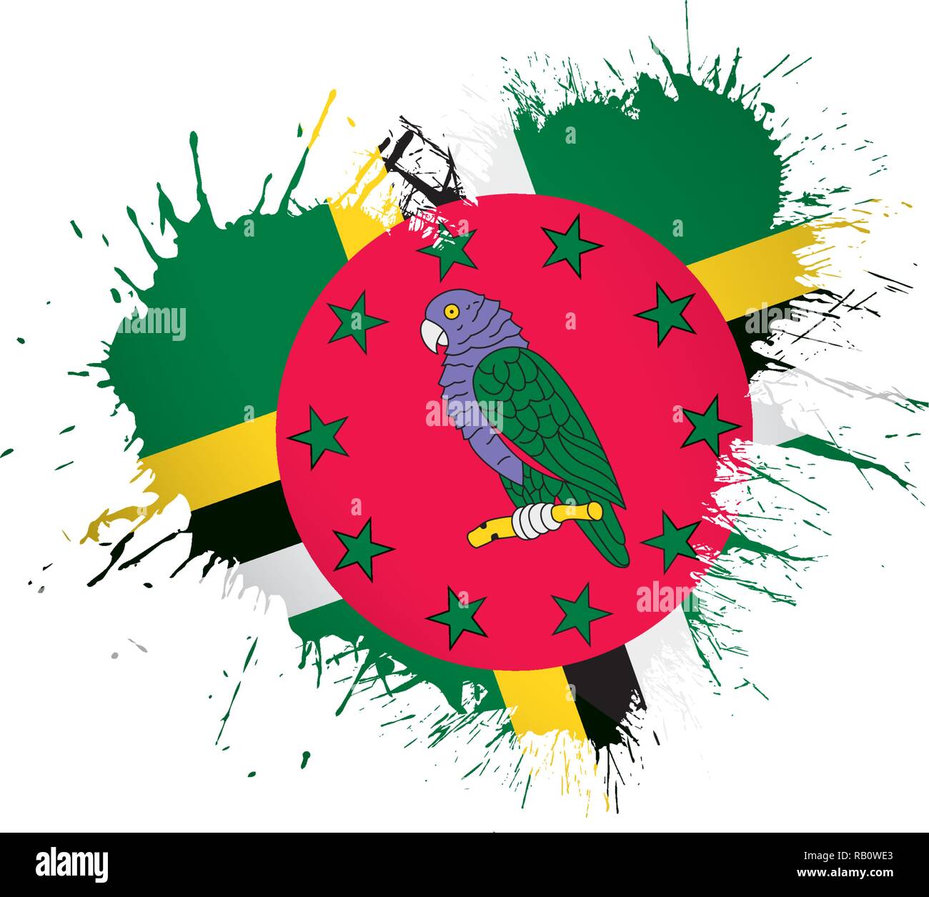 Dominica flag, vector illustration on a white background Stock Vector ...